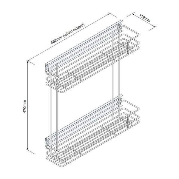 BASE PULL-OUT UNIT Innostor Range for 150mm wide cabinet ECF WW CC150 ...