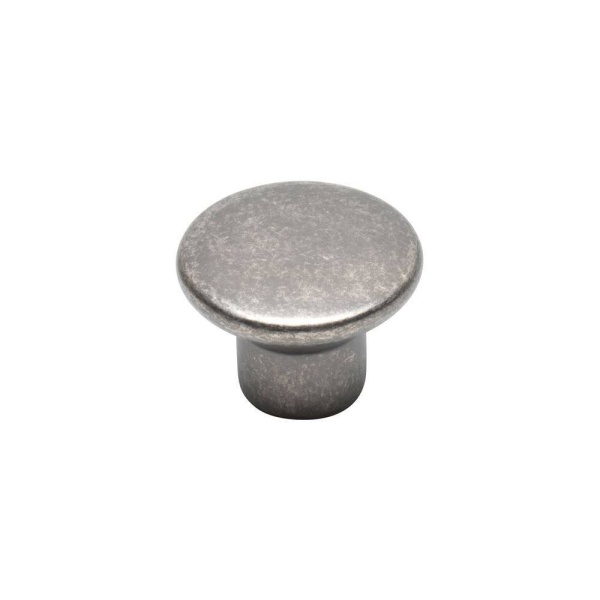 FINSBURY Round Knob Cupboard Handle - 35mm diameter - PEWTER finish ECF ...
