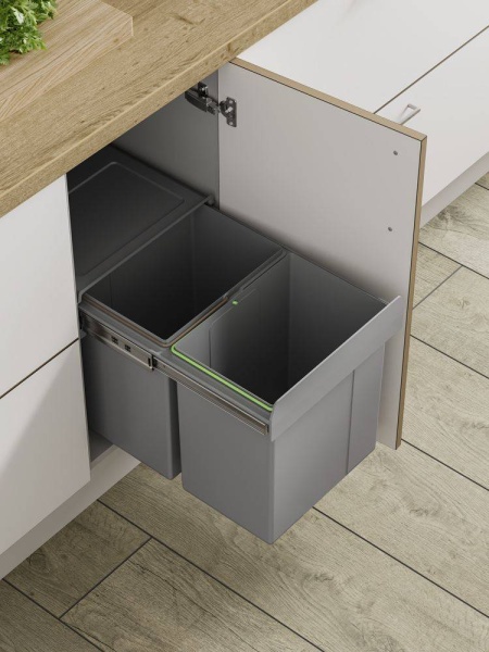 PULL-OUT WASTE BIN Base Mounted 40 litre capacity for minimum 400mm ...