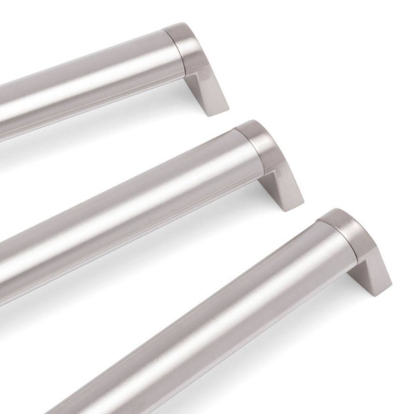 SPLAYED OVAL Bar Cupboard Handle - 160mm hc/ size - BRUSHED NICKEL ...