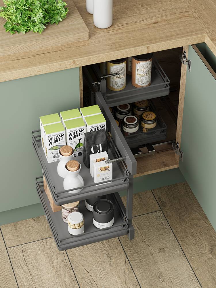 BLIND CORNER OPTIMISER Innostor Plus in 3 cabinet widths - 2 finishes ...