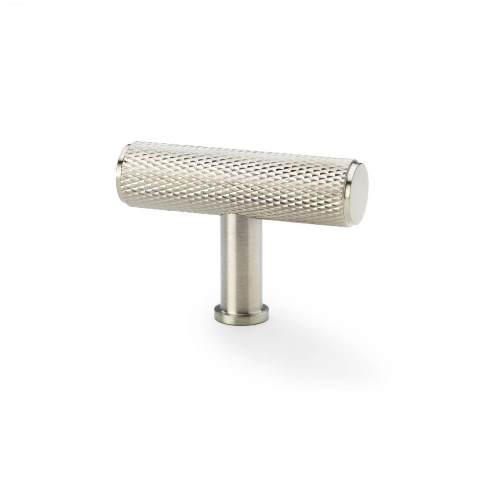 CRISPIN KNURLED T KNOB Cupboard Handle - 55mm long - 7 finishes (AW801) - Handle Heaven