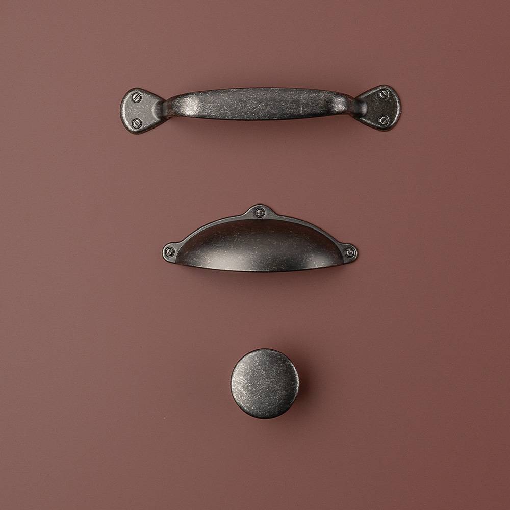 FINSBURY D Cupboard Handle - 96mm h/c size - PEWTER finish ECF FF12396 ...