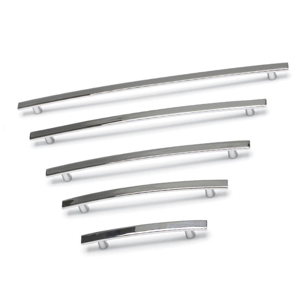 FLAT CURVE Rod Cupboard Handle - 5 sizes - CHROME finish ECF FF66 ...