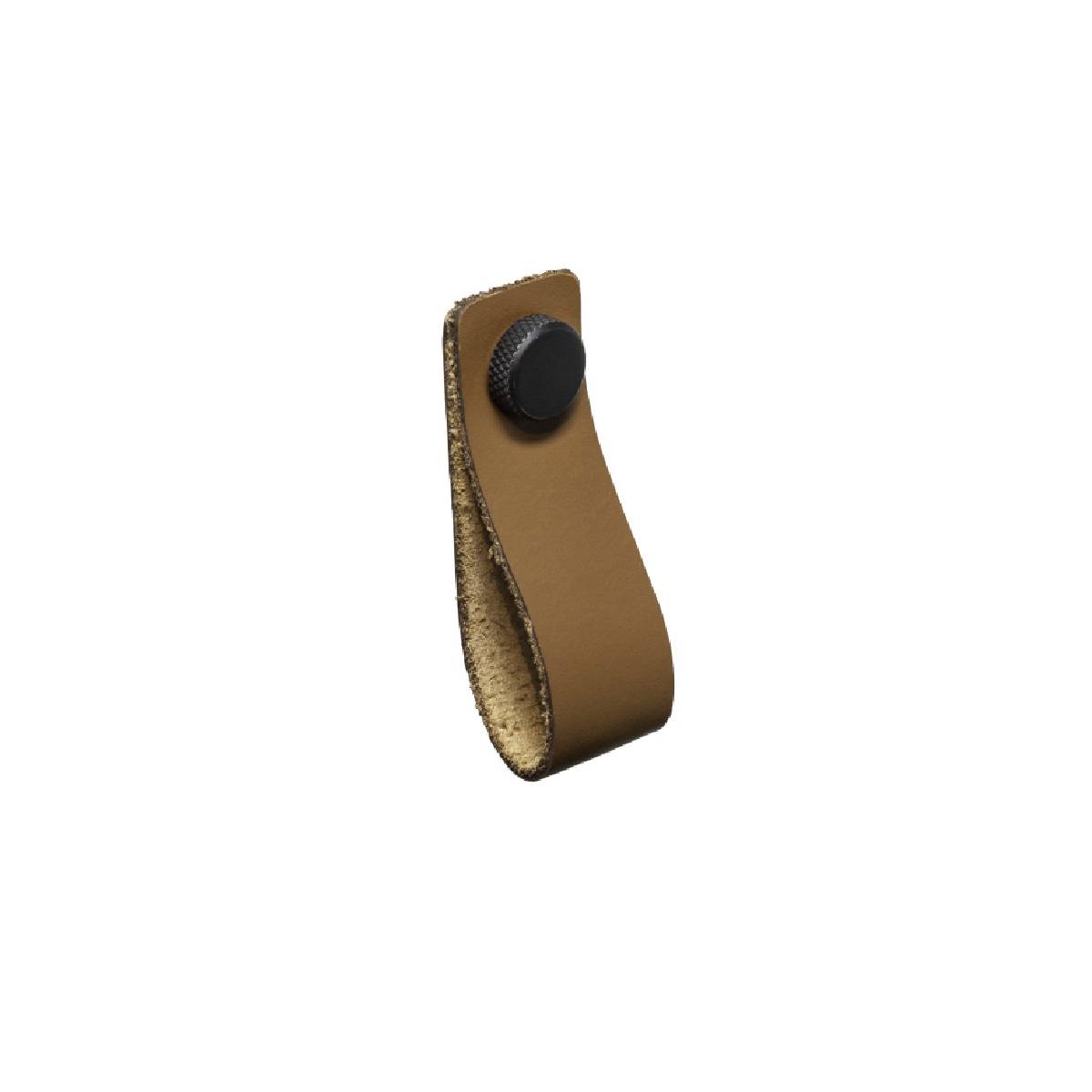 JEAKER LOOP PULL Cupboard Handle - 80mm x 25mm - BLACK or BROWN LEATHER ...