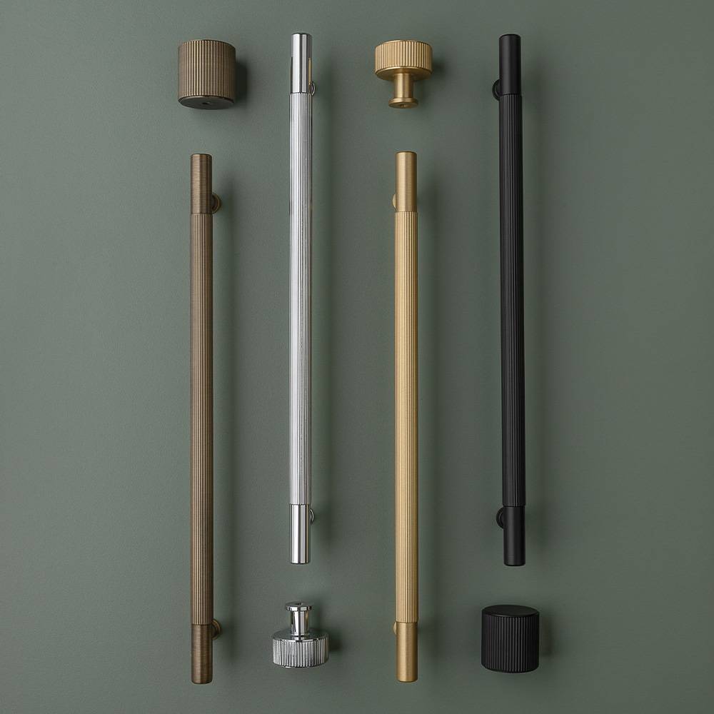 LINEA REEDED T Bar Cupboard Handle - 2 sizes - 4 finishes ECF FF13760 ...