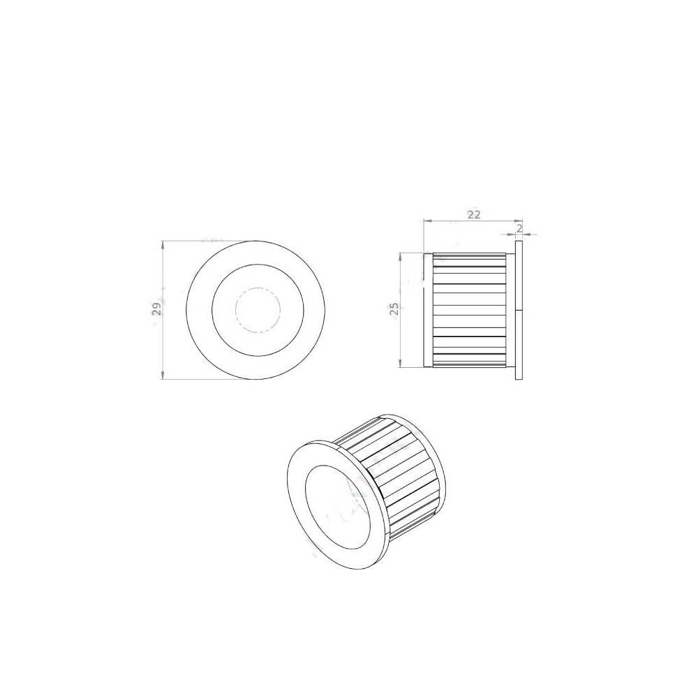 ROUND SLIDING DOOR EDGE RECESSED FINGER PULL Cupboard Handle - 7 ...