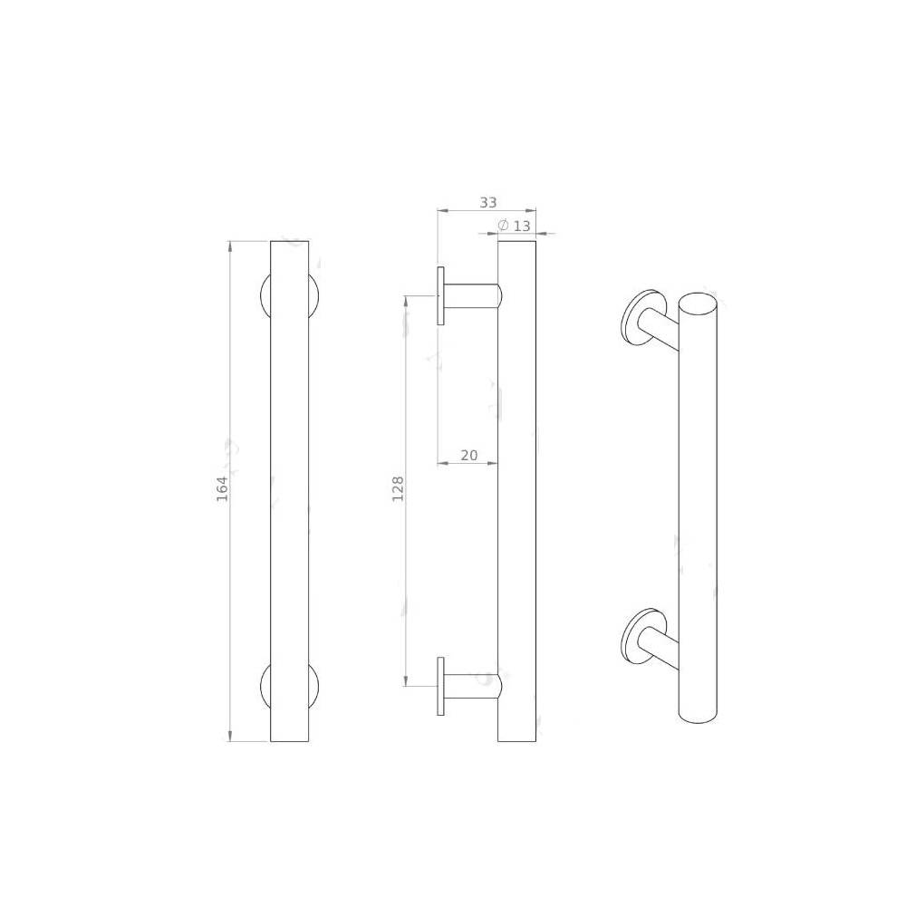ROUND T BAR Cupboard Handle - 3 sizes - 5 finishes (AW814) - Handle Heaven