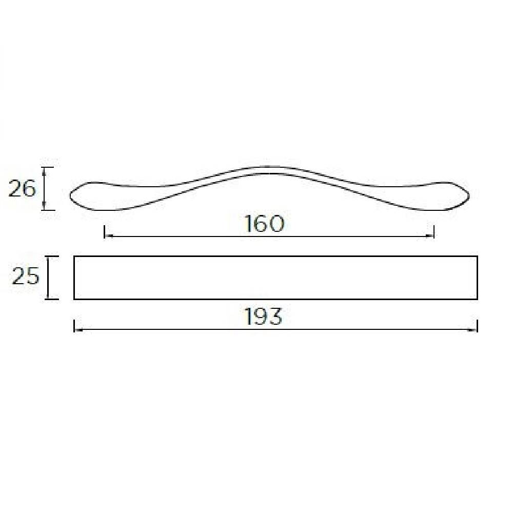 SHOREDITCH WAVE BOW Cupboard Handle - 160mm h/c size - 2 finishes PWS ...