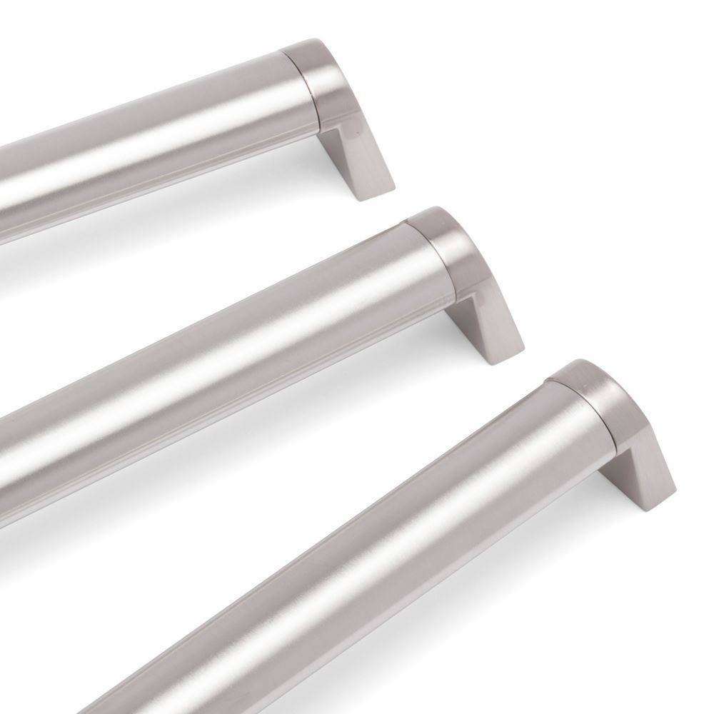 SPLAYED OVAL Bar Cupboard Handle - 160mm hc/ size - BRUSHED NICKEL ...