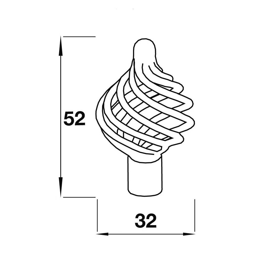 WOLSINGHAM CAGE KNOB Cupboard Handle - 32mm diameter - ANTIQUE CAST ...