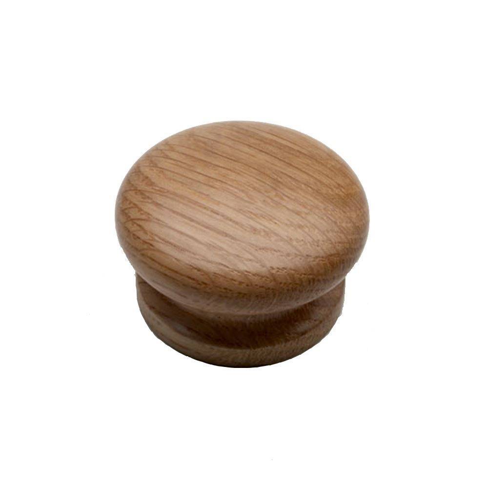 WOODEN Laithe Button Knob Cupboard Handle - 50mm diameter - LIGHT OAK or WALNUT ECF FF81550 ...