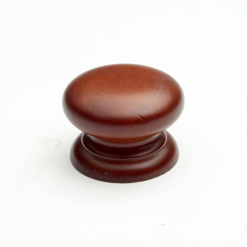 WOODEN Laithe Button Knob Cupboard Handle - 53mm diameter - CHERRY ...